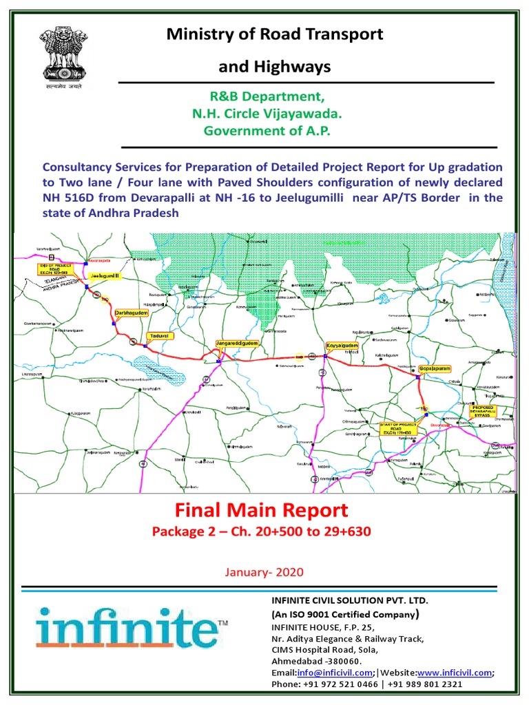 Vol-I - Main Report - PKG 2 - 9.13 KM | PDF | Road | Environmental ...