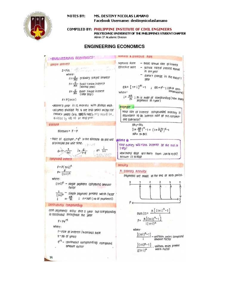 (LN) Engineering Economics - Destiny Nicolas Lamano | PDF | Engineering | Civil Engineering