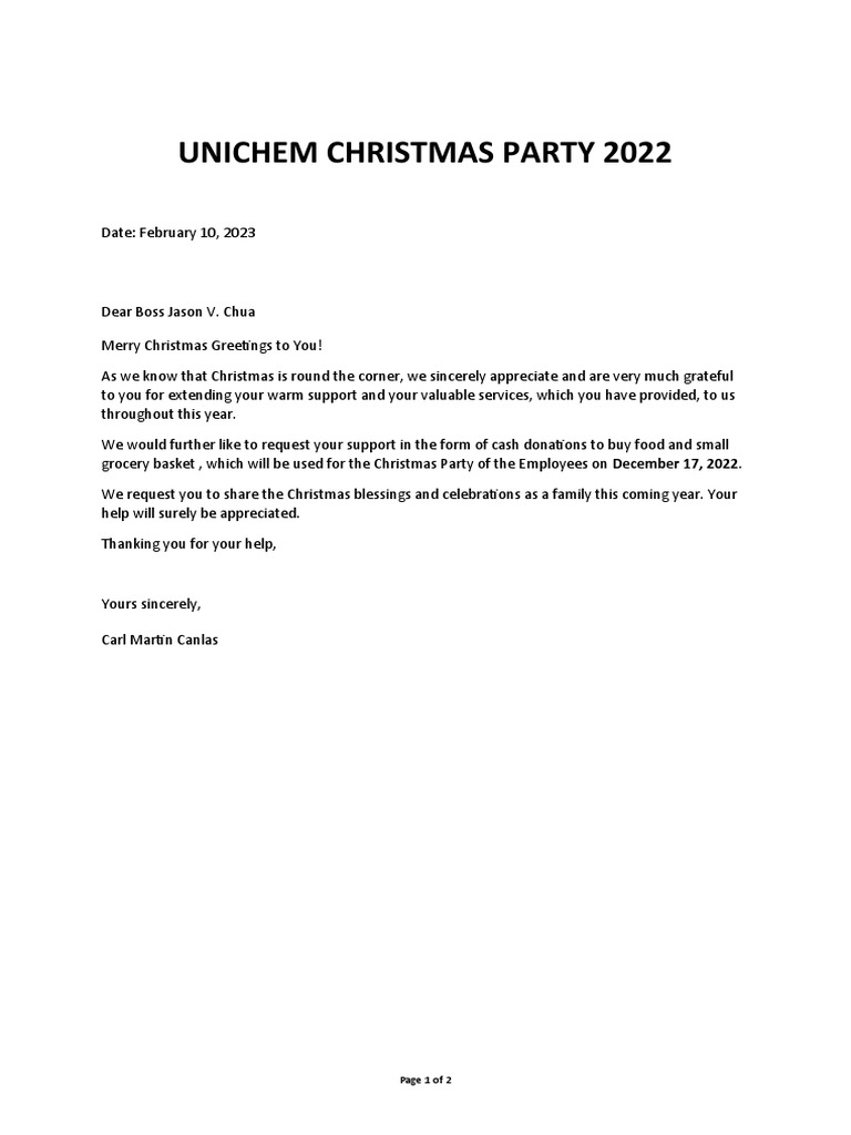 Xmas Party Letter | PDF