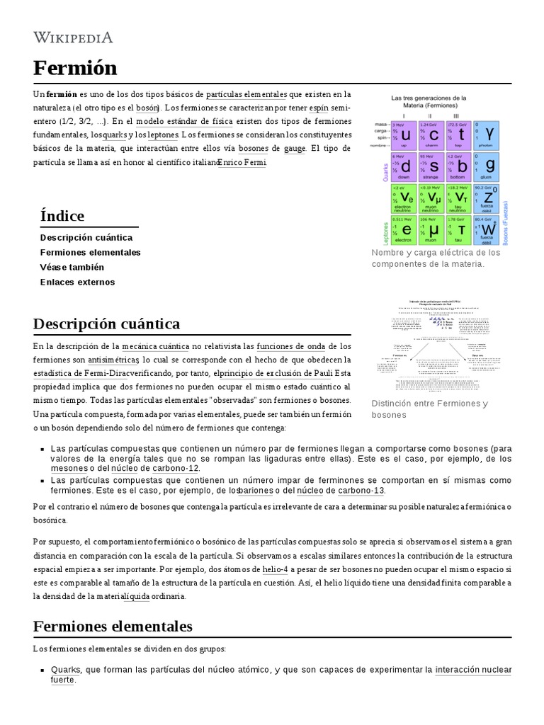 Fermión | PDF | Boson | Partículas fisicas