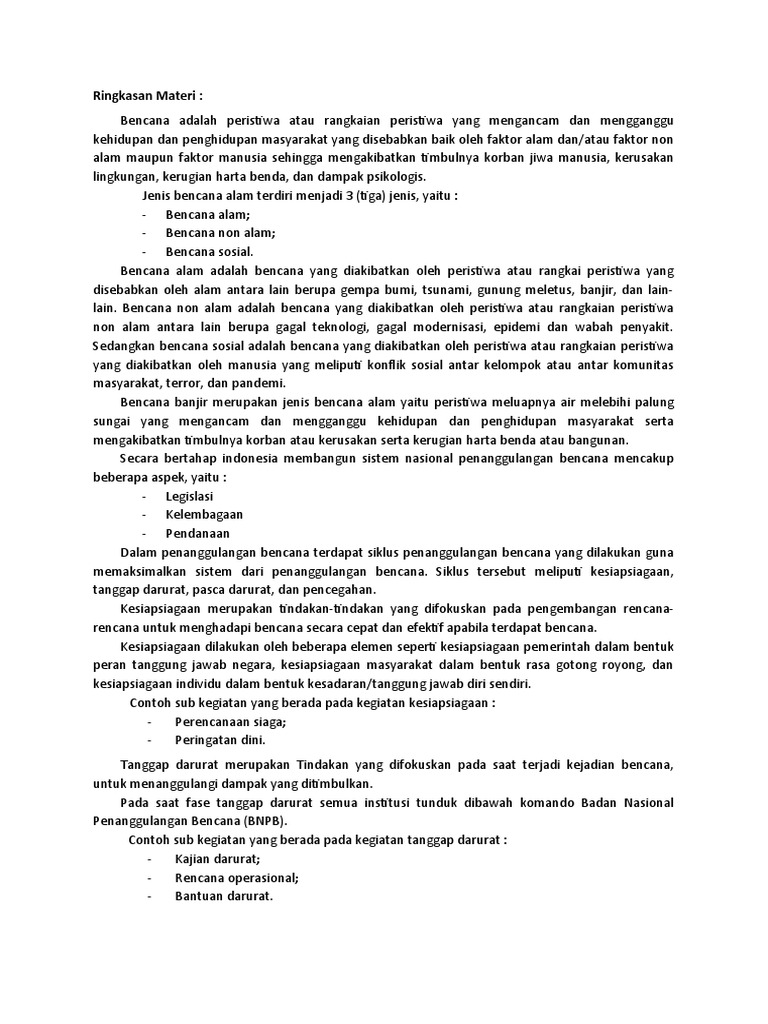 Panduan Penanggulangan Bencana | PDF