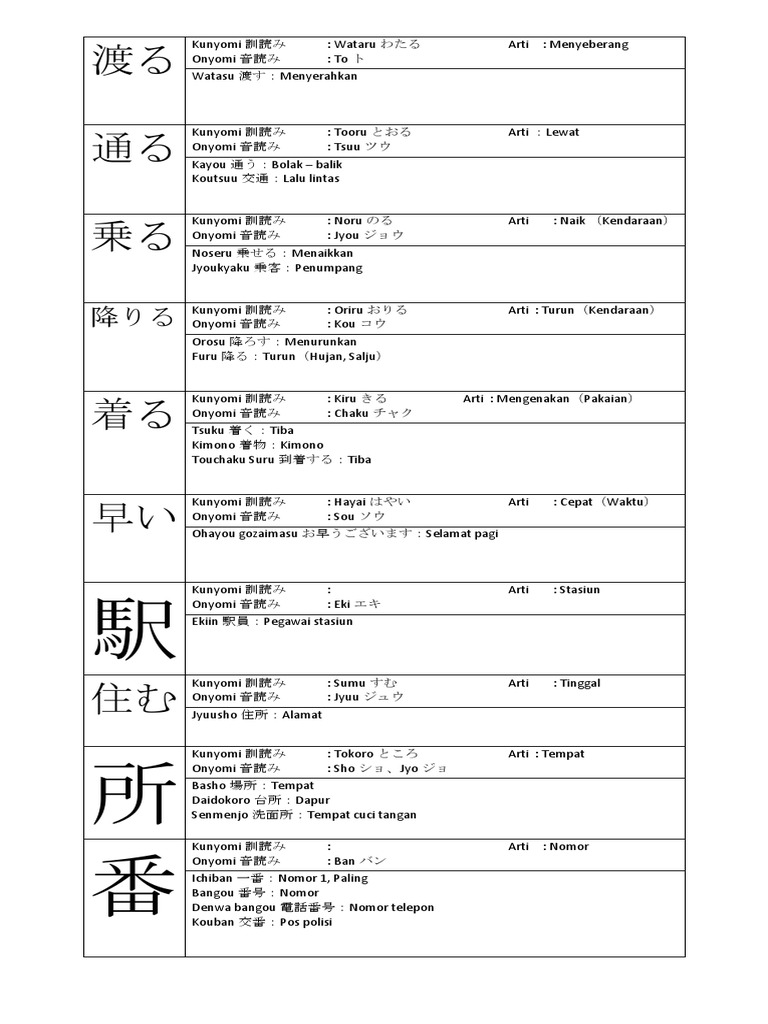 Kanji Pink 181-240 | PDF