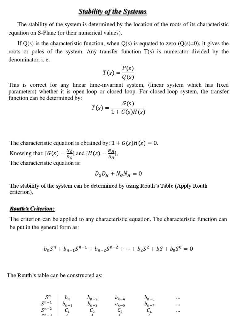 Stability | PDF | Stability Theory | Control Theory Stability | PDF | Stability Theory | Control Theory