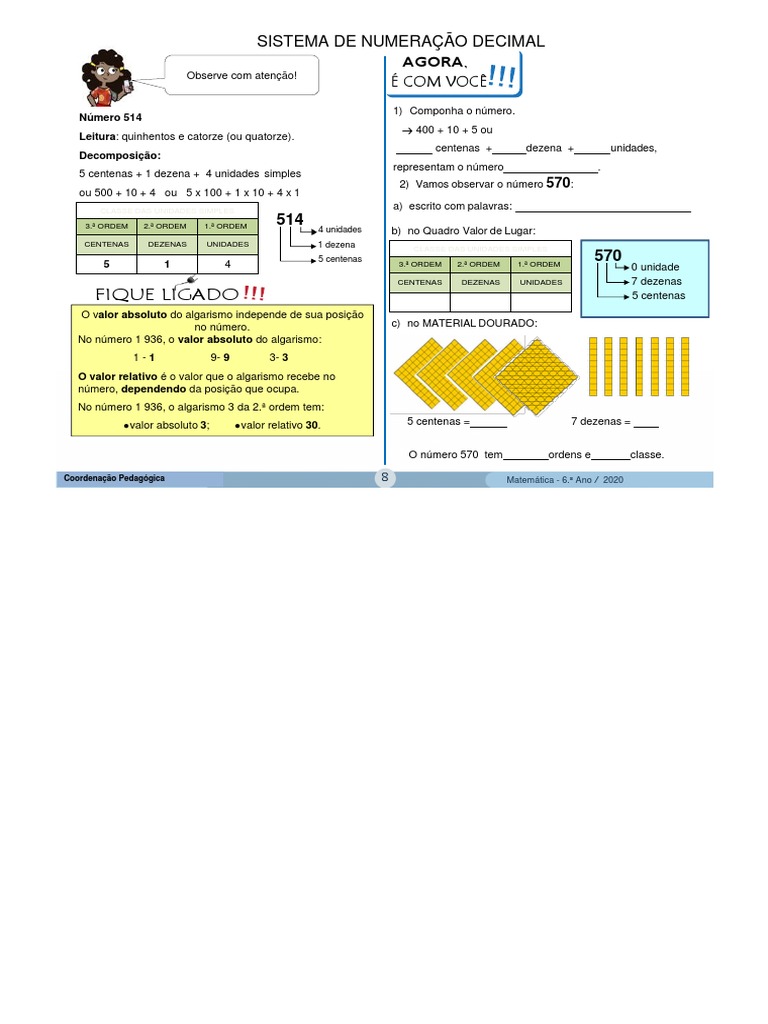 MATEMÁTICA 6°ano 2 | PDF | Decimal | Números
