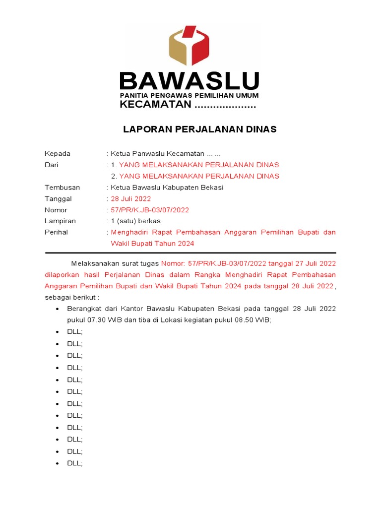 Contoh LPD Ketua, Anggota Dan Kasek | PDF