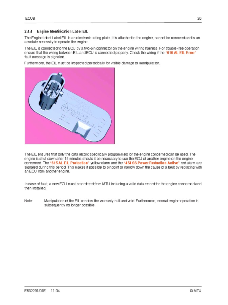 E532291 - 01E - ECU8 - EIL - Engine Identification Label | PDF