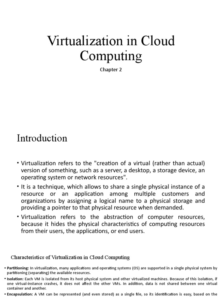 Chapter 2 Virtualization In Cloud Computing Pdf Virtual Machine Virtualization