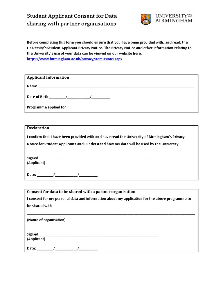 Consent Form for Data Sharing | PDF