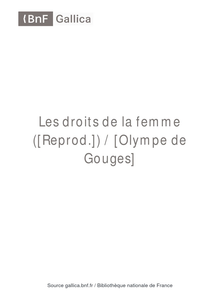 De Gouges Droits de La Femme | PDF | Gouvernement | Justice