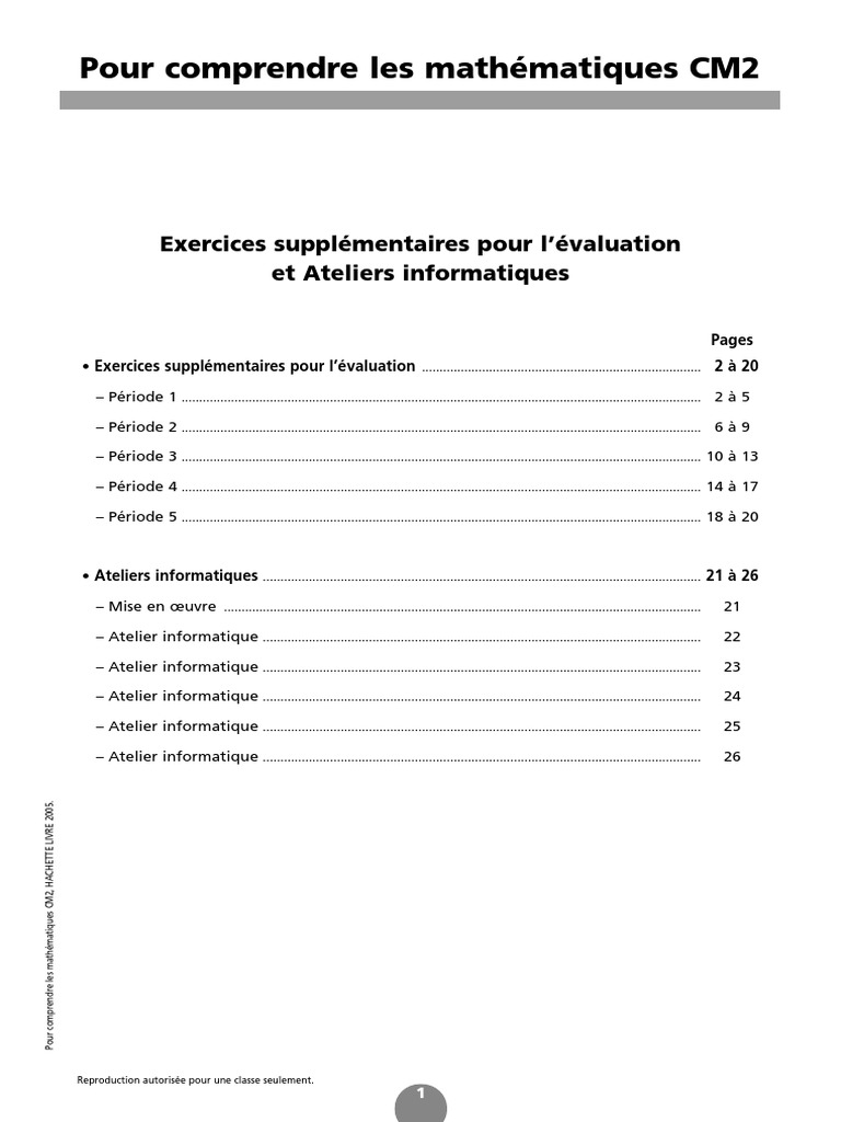 Exercices de maths CM2 à imprimer | PDF | Mathématiques élémentaires ...