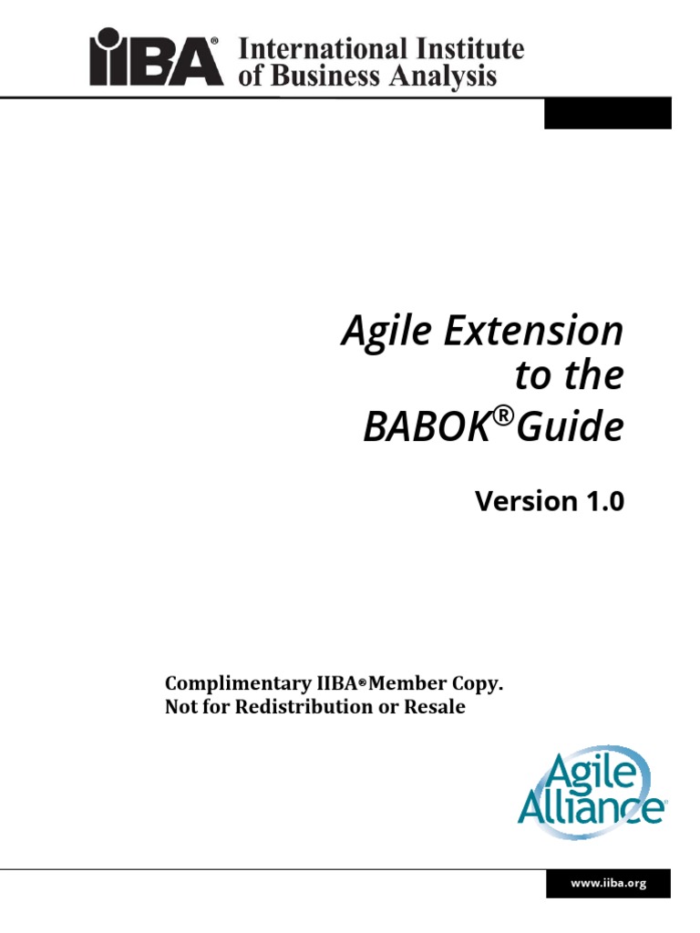 Agile Extension To The BABOK Guide | PDF | Agile Software Development ...