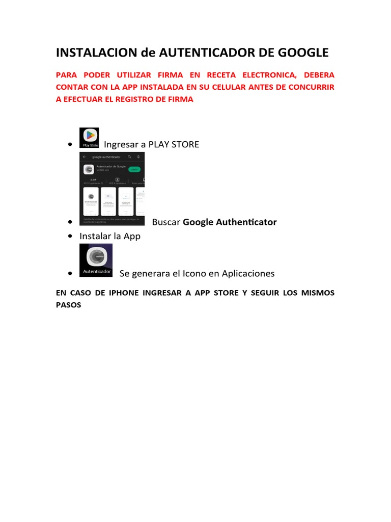 Instala Google Authenticator para Firmas | PDF | Finanzas y dinero