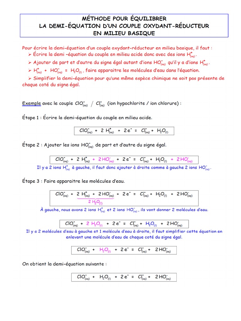 Demi-Équation Rédox | PDF