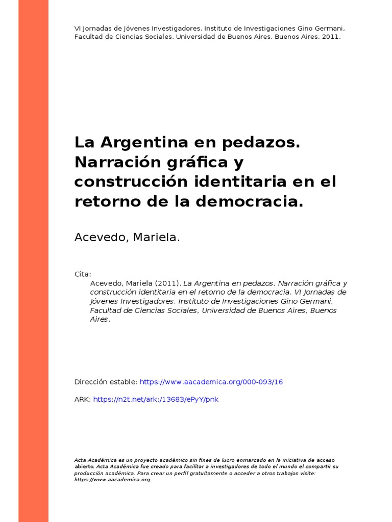Acevedo, Mariela (2011) - La Argentina en Pedazos. Narración Gráfica y Construcción Identitaria ...