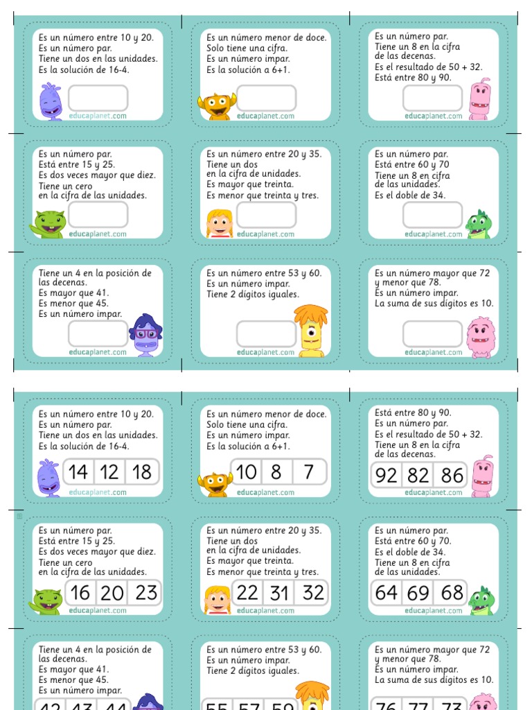 Numeros - Detective Tarjetas Educaplanet Eb | PDF
