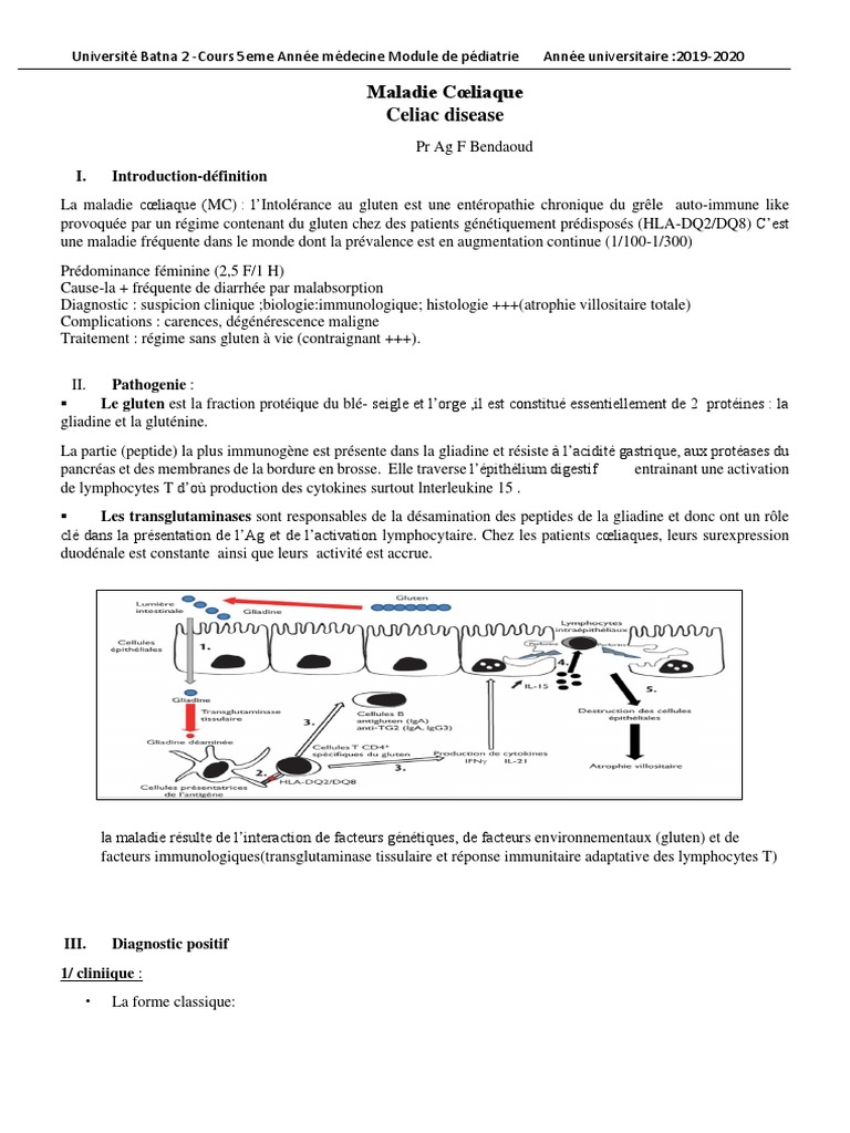 13 - Maladie Coeliaque PR BENDAOUD | PDF | Maladie cœliaque | Gluten