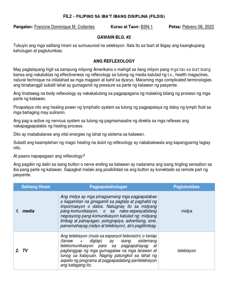 FIL2 - Gawain Blg. 2 | PDF