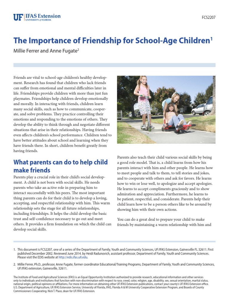 Importance Friendship | PDF | Friendship | Social Skills
