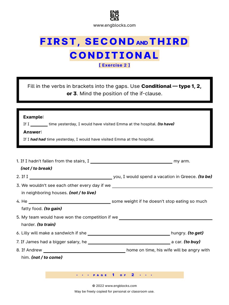 Conditional Sentences Type 1 3 Exercise 2 | PDF | Linguistics | Grammar