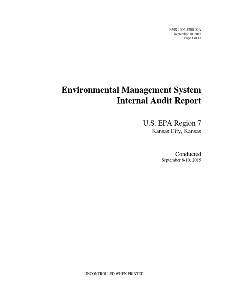 r7 Ems Internal Audit Report - Fy14 15 | PDF | Audit | Internal Audit