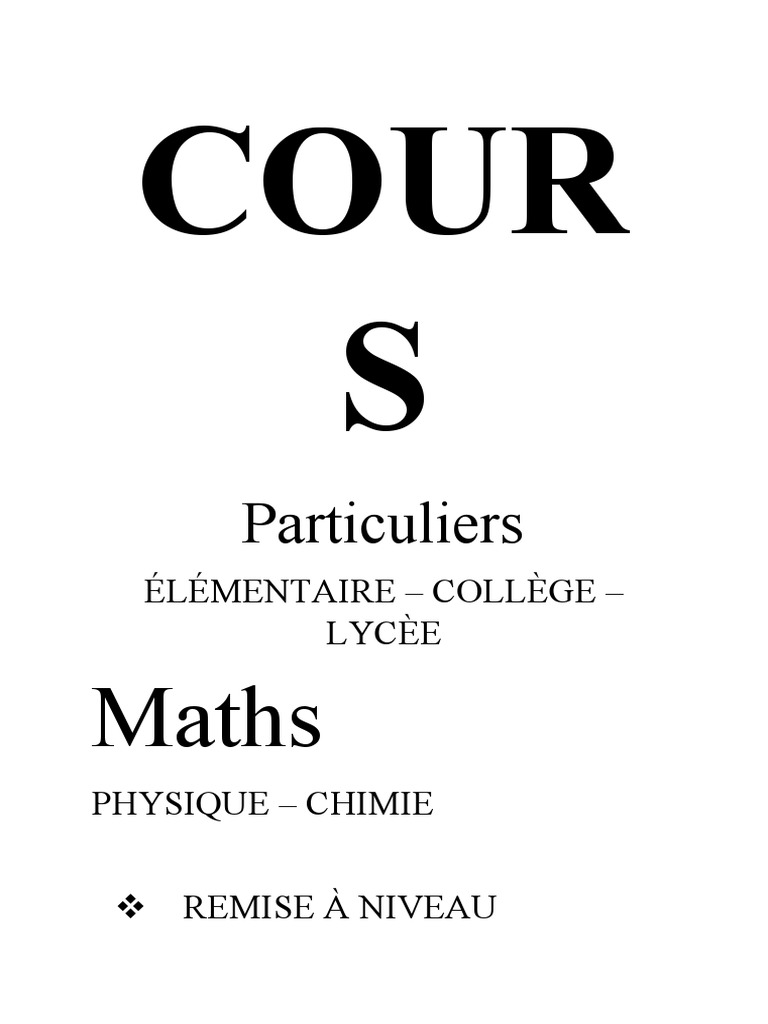 Cours Maths | PDF
