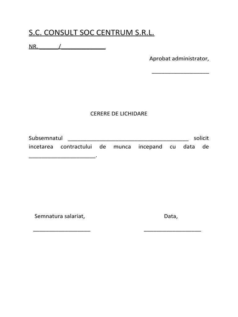 Cerere Lichidare | PDF
