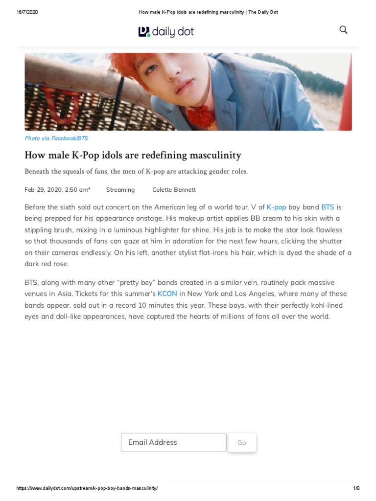 How Male K-Pop Idols Are Redefining Masculinity - The Daily Dot | PDF ...