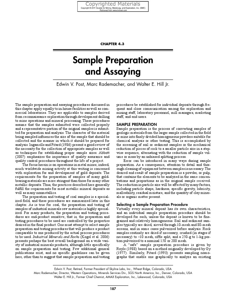 Sample Preparation | PDF | Metallurgical Assay | Atomic Absorption ...