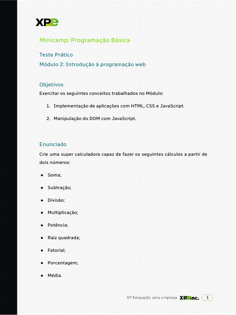 Super Calculadora: HTML, CSS e JS | PDF