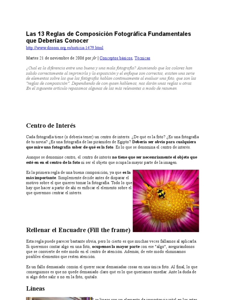Las 13 Reglas de Composición Fotográfica | PDF | Color