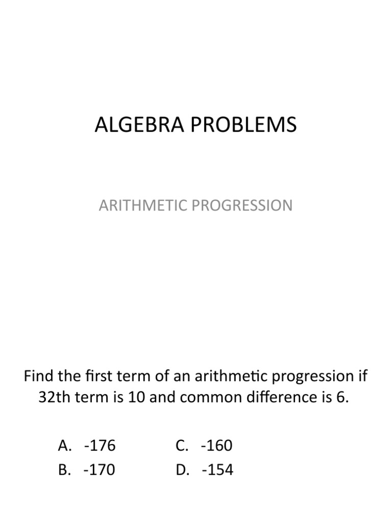 Solve Algebra Problems Using Arithmetic Progressions | PDF