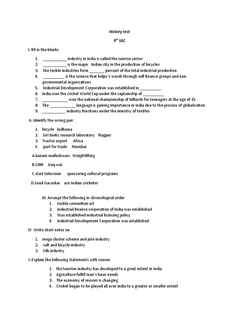 History 9th SSC | PDF