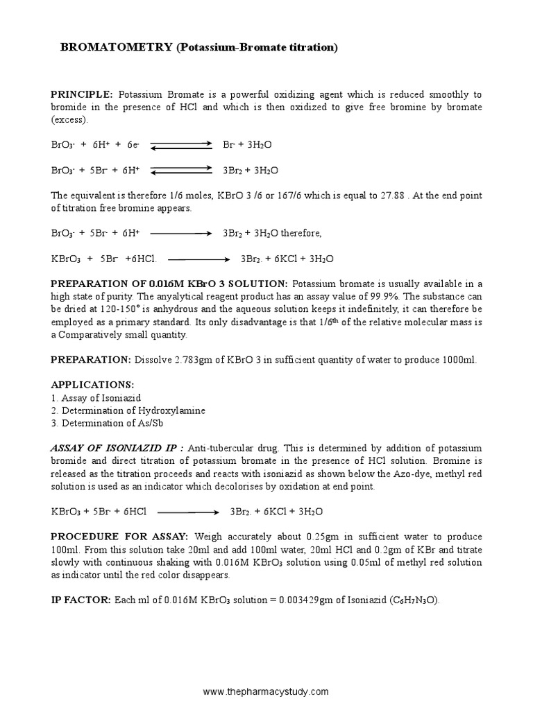Bromatometry | PDF