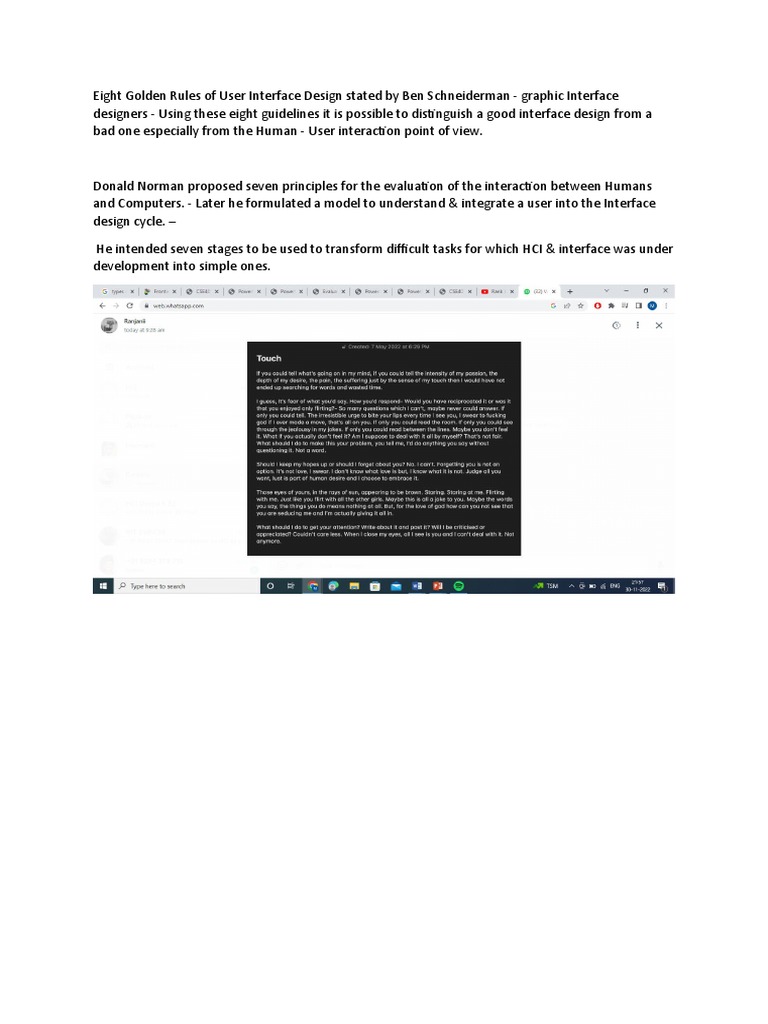 Eight Golden Rules of User Interface Design Stated by Ben Schneiderman ...