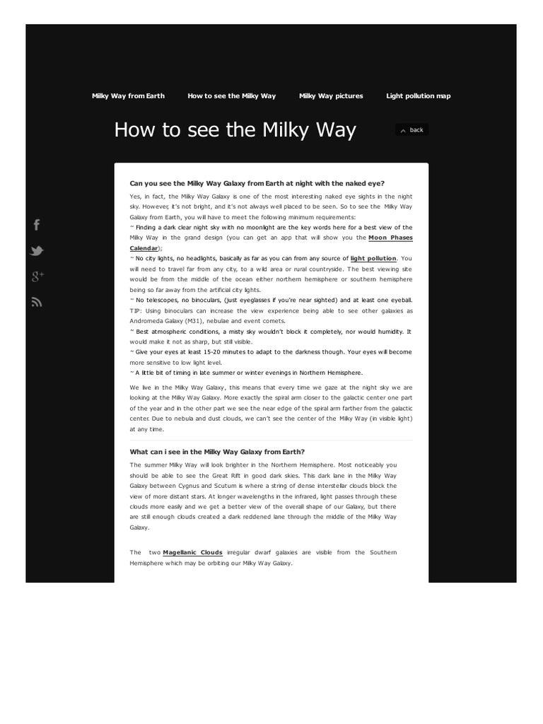 How To See The Milky Way | PDF | Milky Way | Night Sky