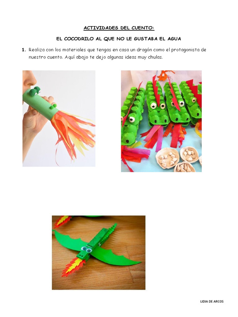 Actividades para El Cuento El Cocodrilo Al Que No Le Gustaba El Agua | PDF