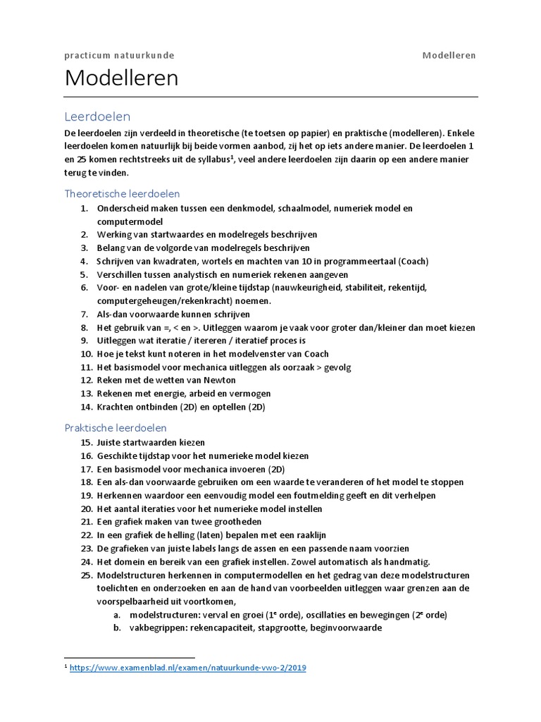 Module Modelleren VWO | PDF