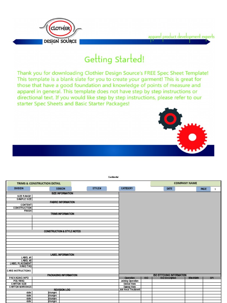 Spec Sheet Blank Template DL+ | PDF | Clothing | Consumer Goods