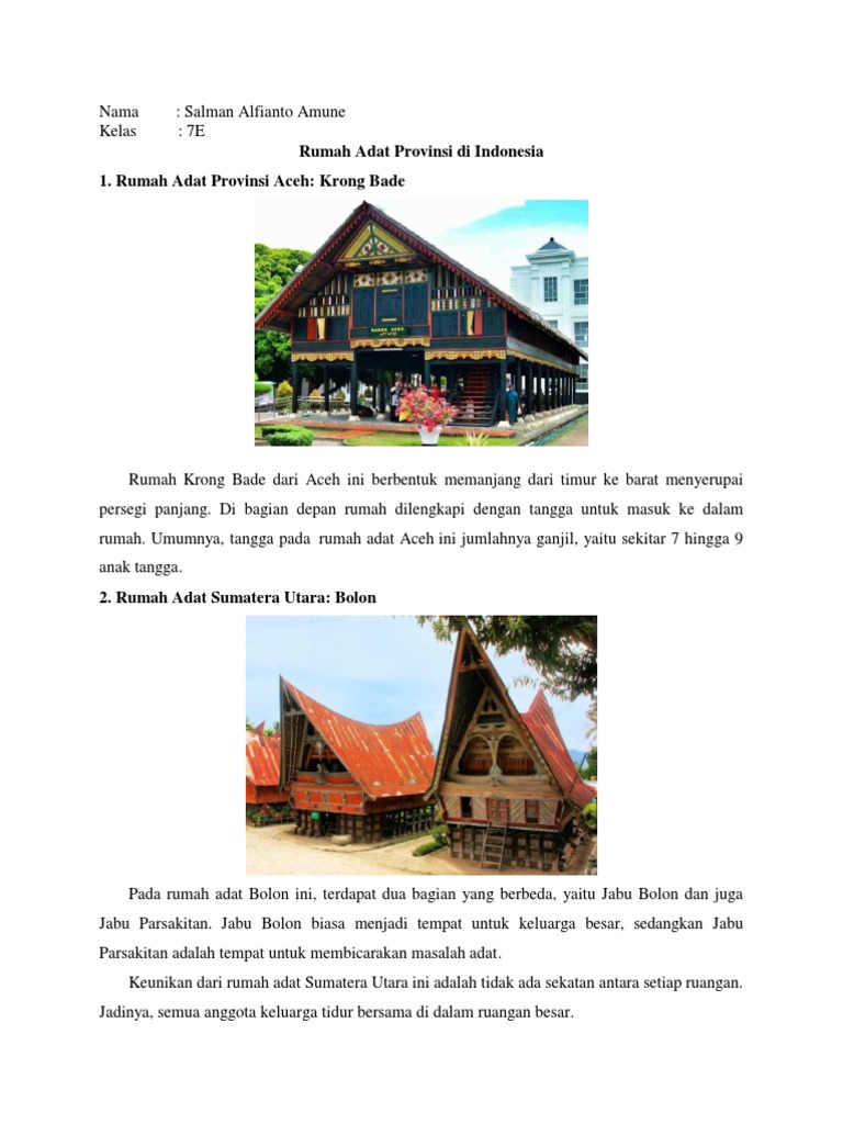 Rumah Adat Indonesia: Keunikan dan Filosofi | PDF | Griya & Taman