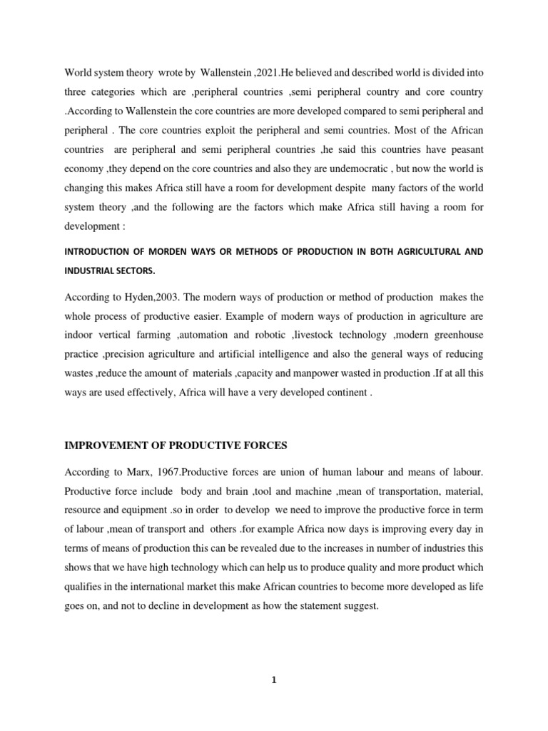 World System Theory Wrote By Wallenstein Pdf Infrastructure