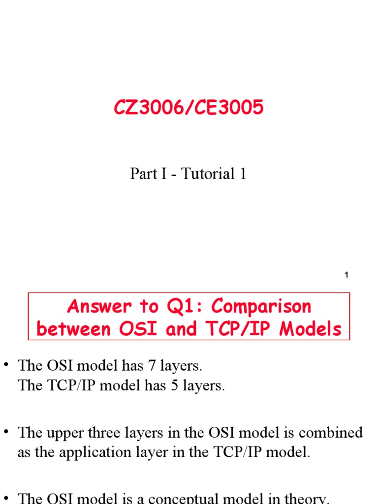 Part 1-Tutorial 1-Answers | PDF | Osi Model | Computer Network