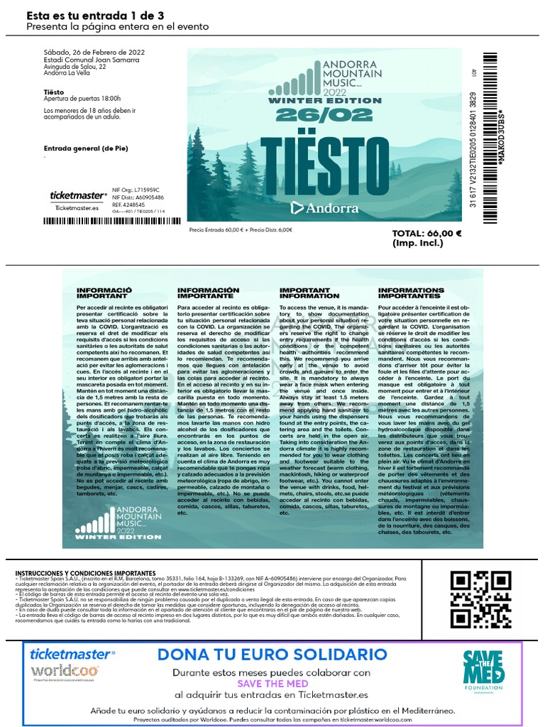 Entrada Tiësto Andorra 2022 | PDF