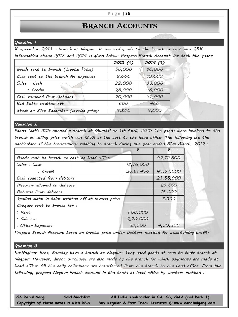 Branch Class Puzzle | PDF | Expense | Stocks