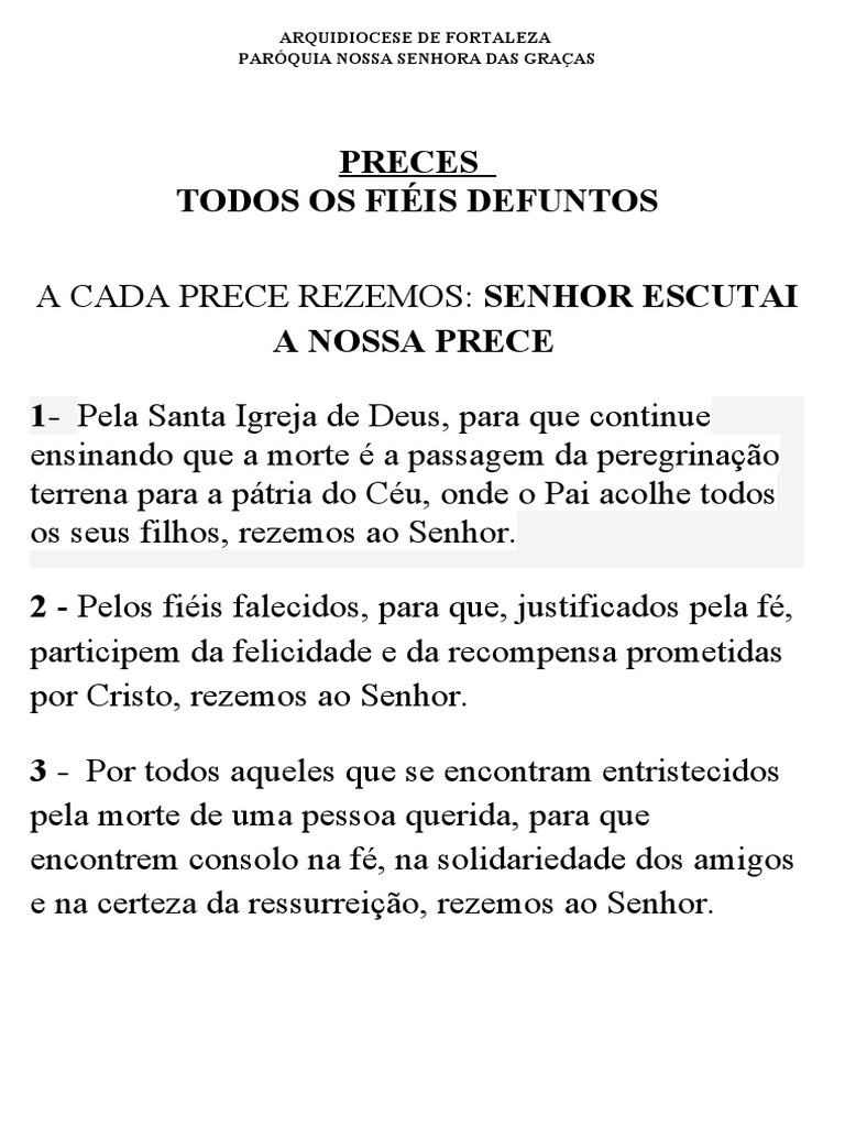 Preces PDF | PDF | Oração | Igreja católica