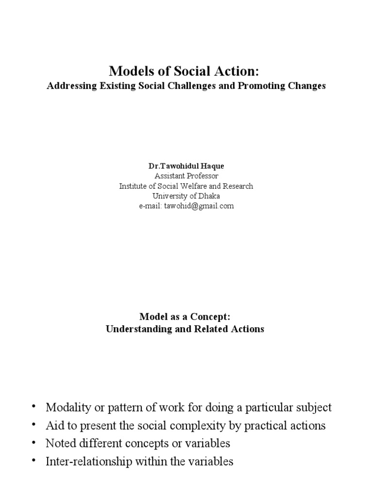 BSS 501 Model of Social Action | PDF