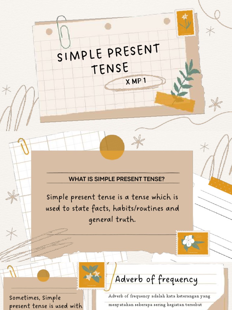 Present Tense PDF | PDF | Subject (Grammar) | Verb