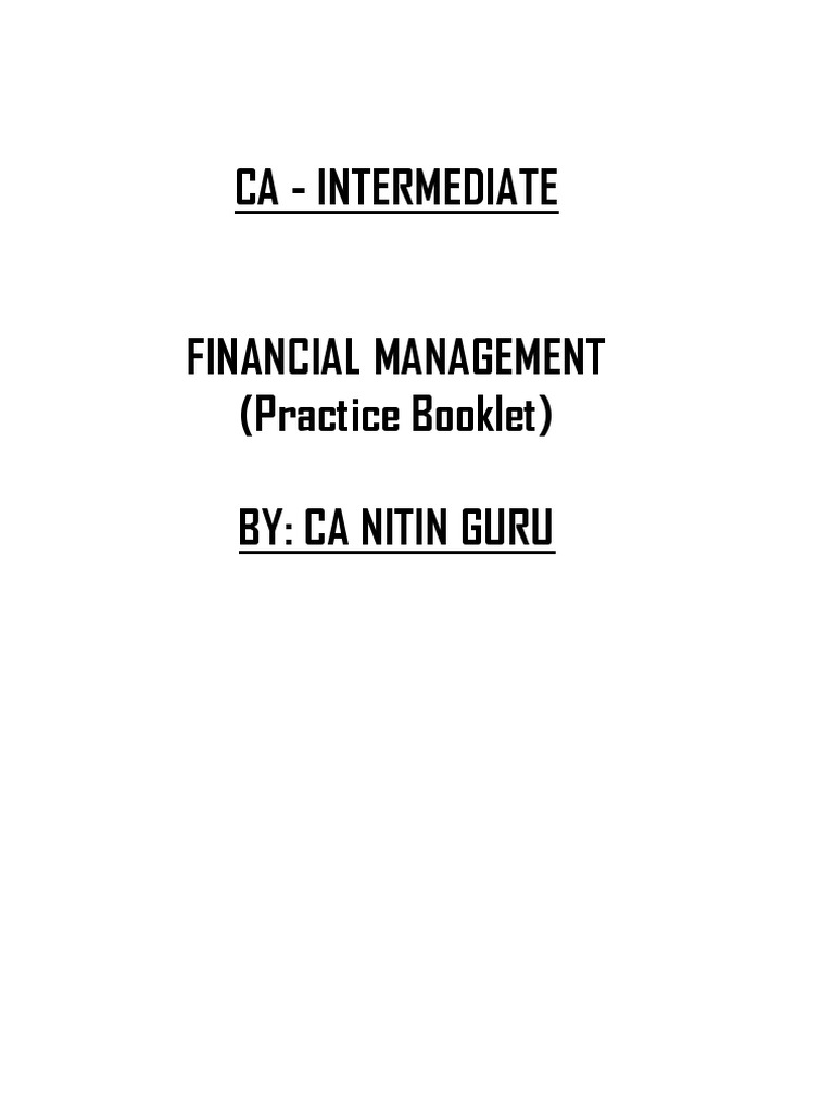 FM Practice Booklet For May 2023 | PDF | Balance Sheet | Equity (Finance)