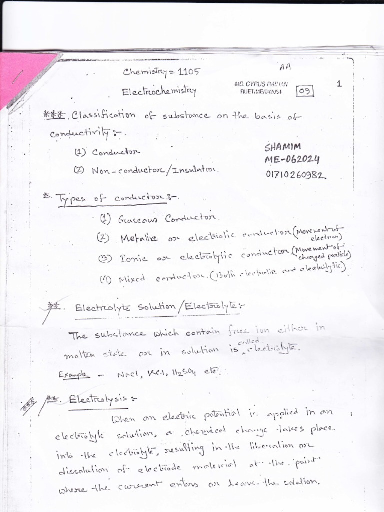 Electrochemistry Chotha | PDF