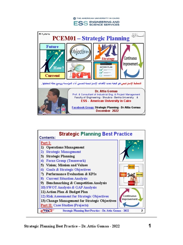 Strategic Planning For Engineers - DR Attia Gomaa - Dec 2022 | PDF ...