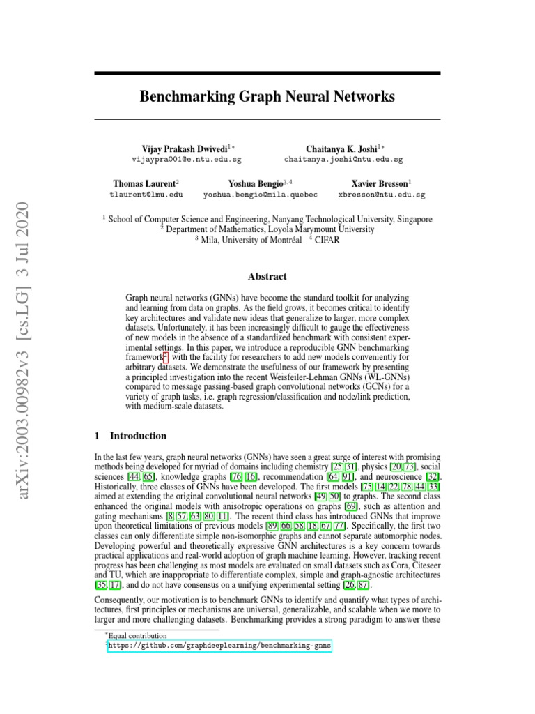Benchmark Graph Neural Network Pdf Eigenvalues And Eigenvectors Applied Mathematics